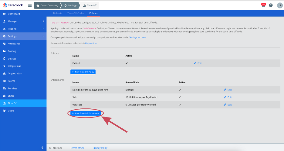 How to Setup Time Off Accruals and Policies – Fareclock Support
