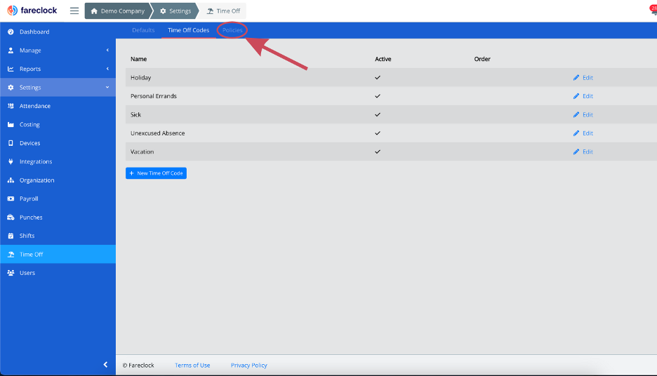 How to Setup Time Off Accruals and Policies – Fareclock Support