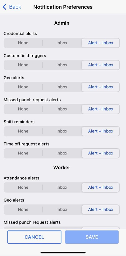 Notification Preferences for the Mobile Time Clock App – Fareclock Support