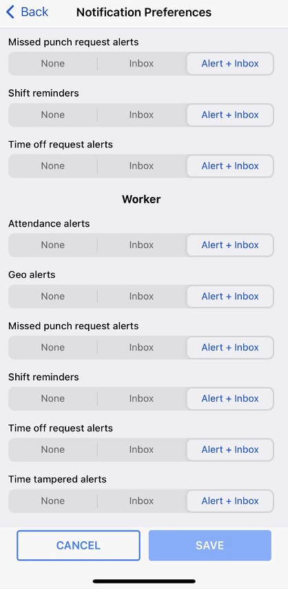 Notification Preferences for the Mobile Time Clock App – Fareclock Support