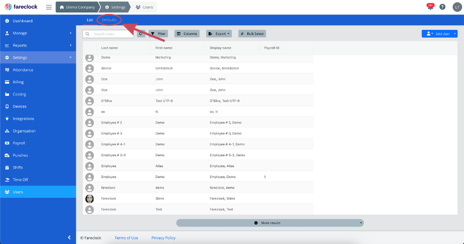 Available Login Security Features – Fareclock Support