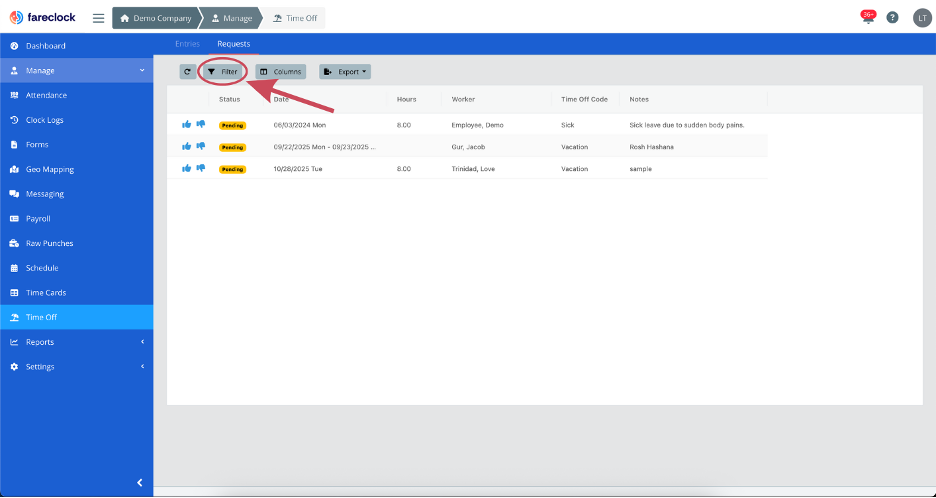 How to View Approved and Denied Time Off Requests in the Console ...